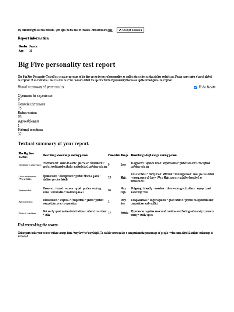Personality Test Result - Free Personality Test Online at 123test | PDF ...