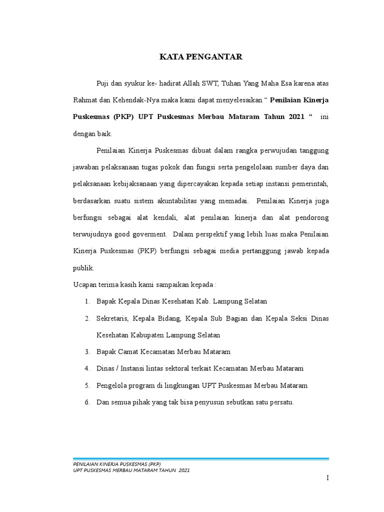 2 Kata Pengantar PKP 2021 | PDF