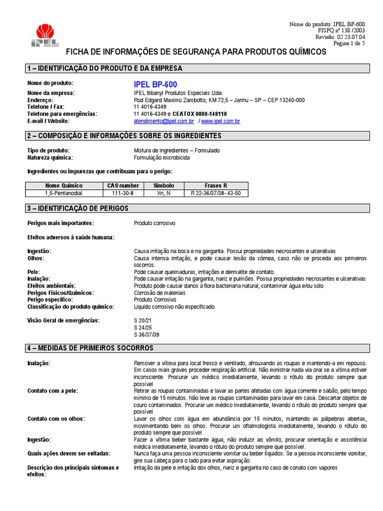BP-600 Fispq Ipel | PDF | Desperdício | Embalagem e rotulagem