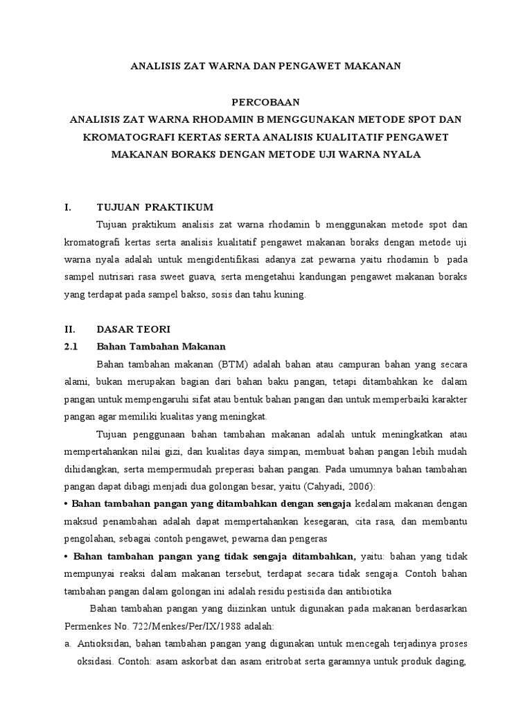 Laporan Praktikum Kimia Analisis Bahan P | PDF
