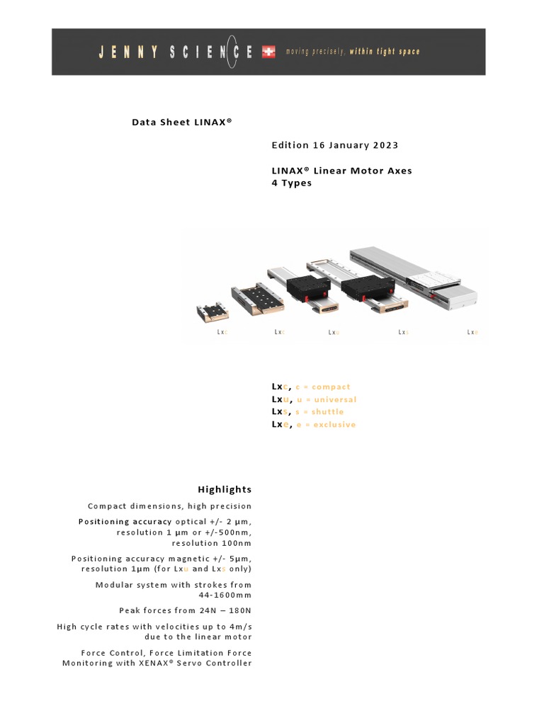 DATASHEET LINAX® LXX | PDF | Servomechanism | Accuracy And Precision