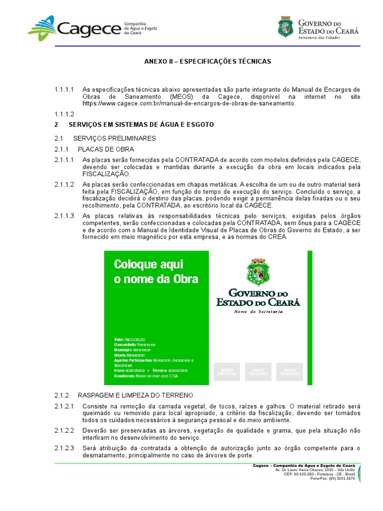 ANEXO-II-Especificacoes-Tecnicas - MEOS CAGECE | PDF | Computadores ...