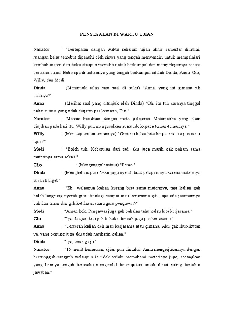 Penyesalan Di Waktu Ujian Narator | PDF | Pengembangan Diri