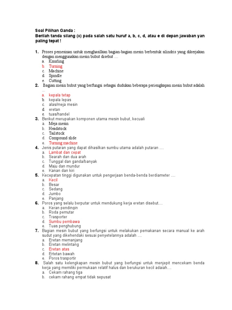 Soal Pilihan Ganda | PDF