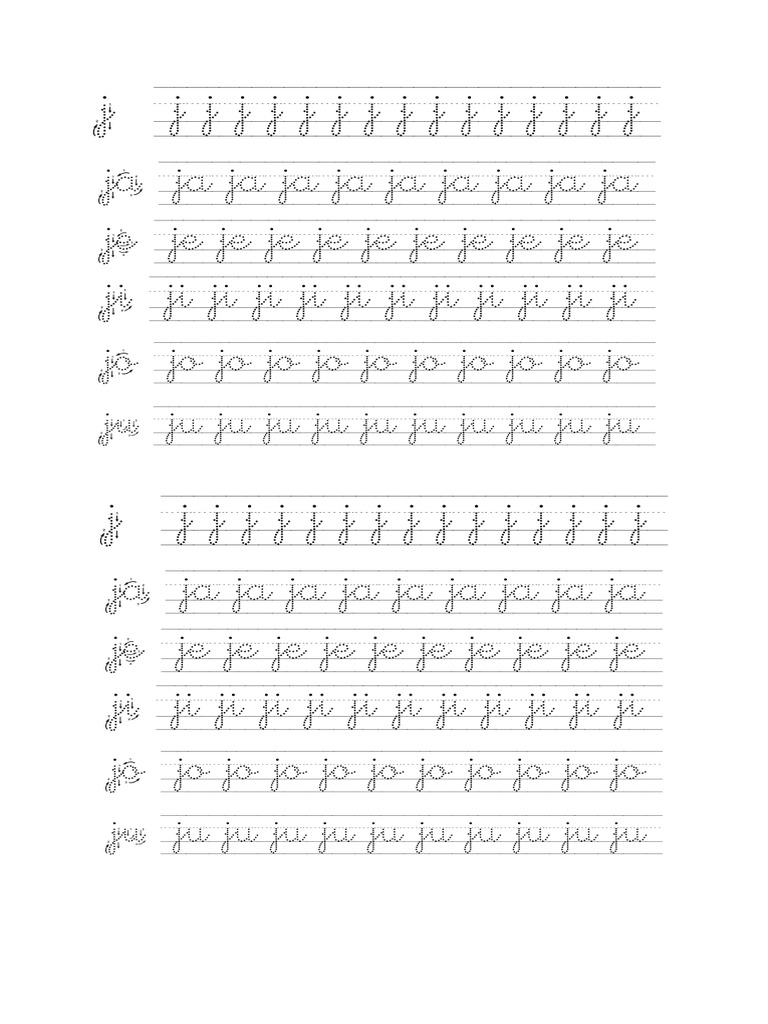 Letra Manuscrita J para Escribir | PDF