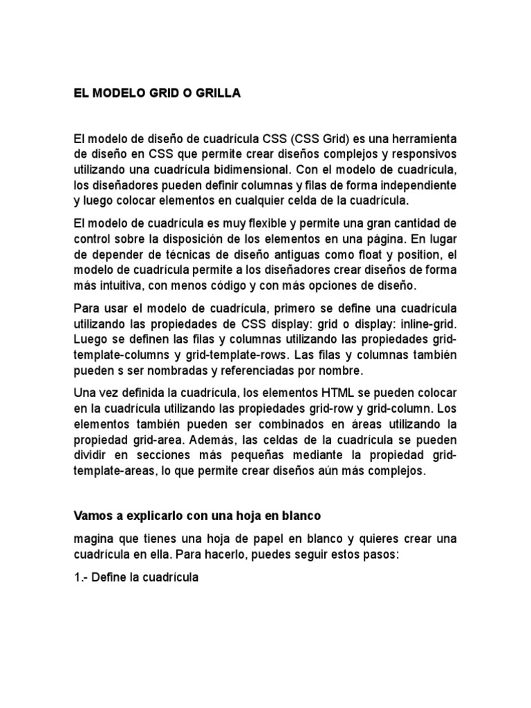 Modelo Grilla | PDF | HTML | Ingeniería de software
