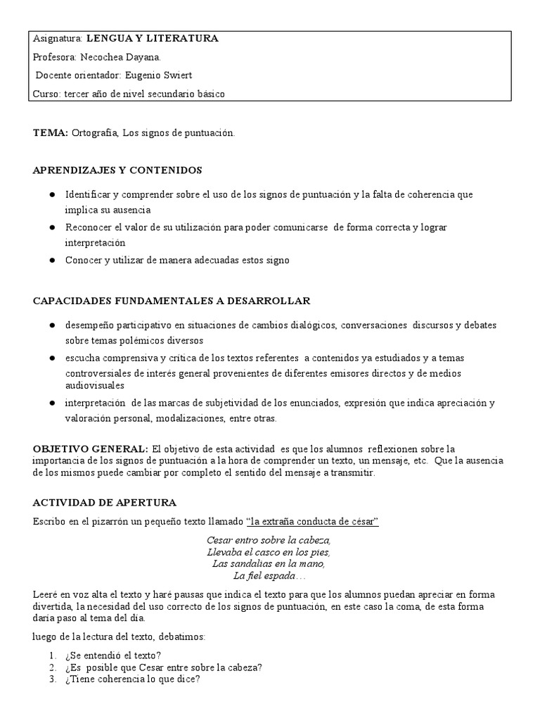 Secuencia Signos de Puntuacion | PDF | Coma | Escritura