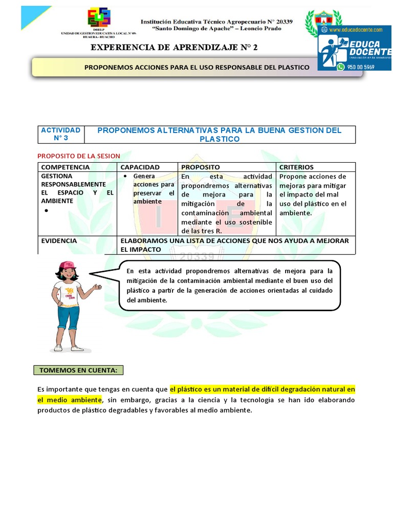 Experiencia para Proyecto | PDF | El plastico | Entorno natural