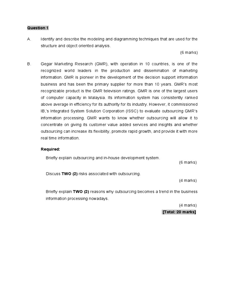 Mid Term Questions Bank | PDF | Risk | Outsourcing