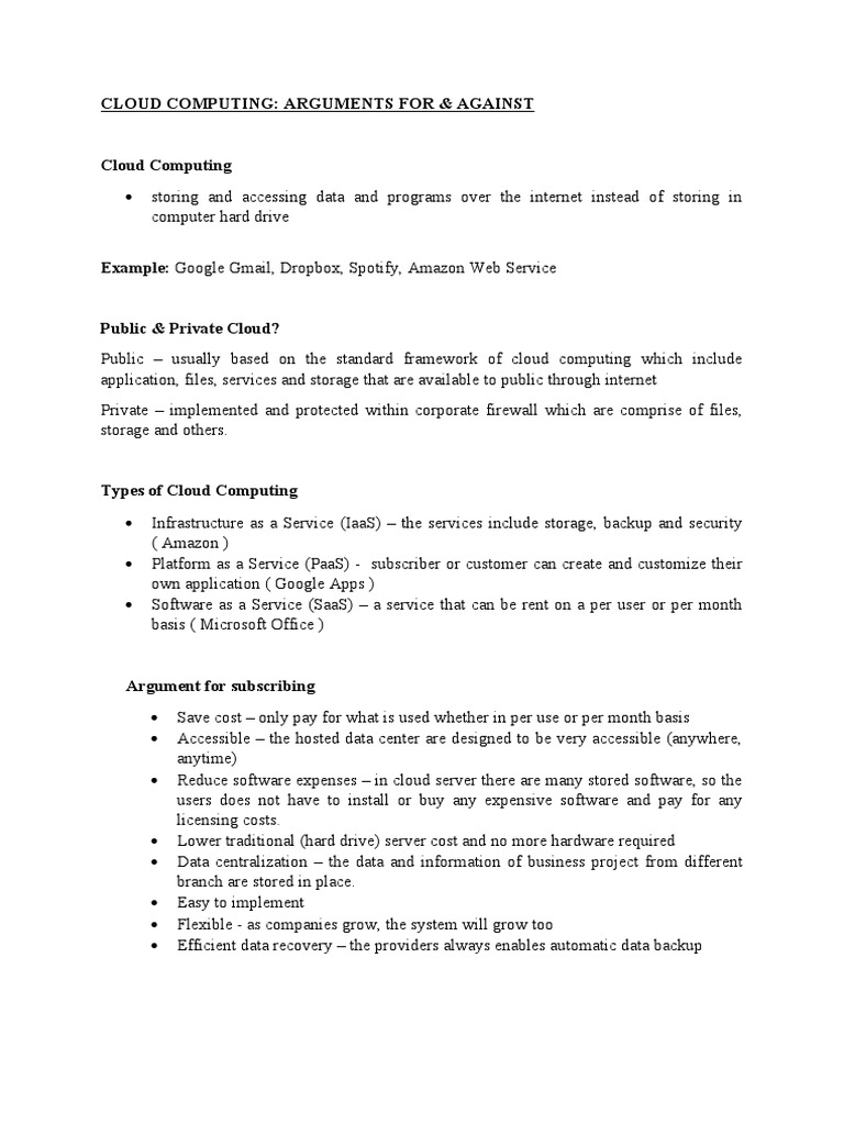 Cloud Computing Pdf Cloud Computing Software As A Service