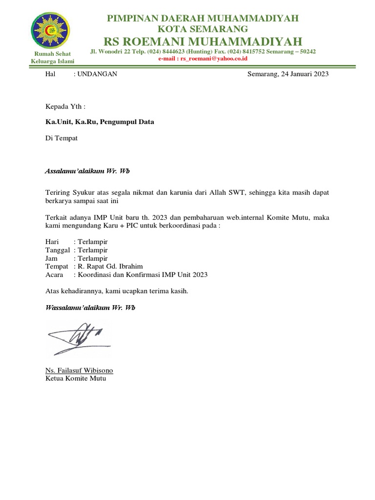 Undangan Input IMP - Unit 23-1 | PDF