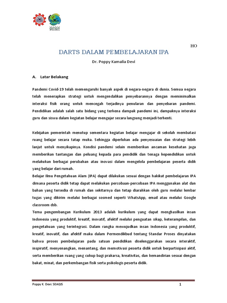 LK DARTs Dalam Pembelajaran IPA | PDF | Karier & Perkembangan