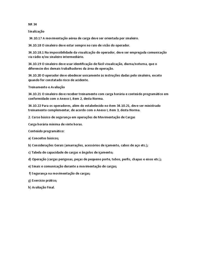 NR 34 Sinaleiro e Programa Do Curso | PDF