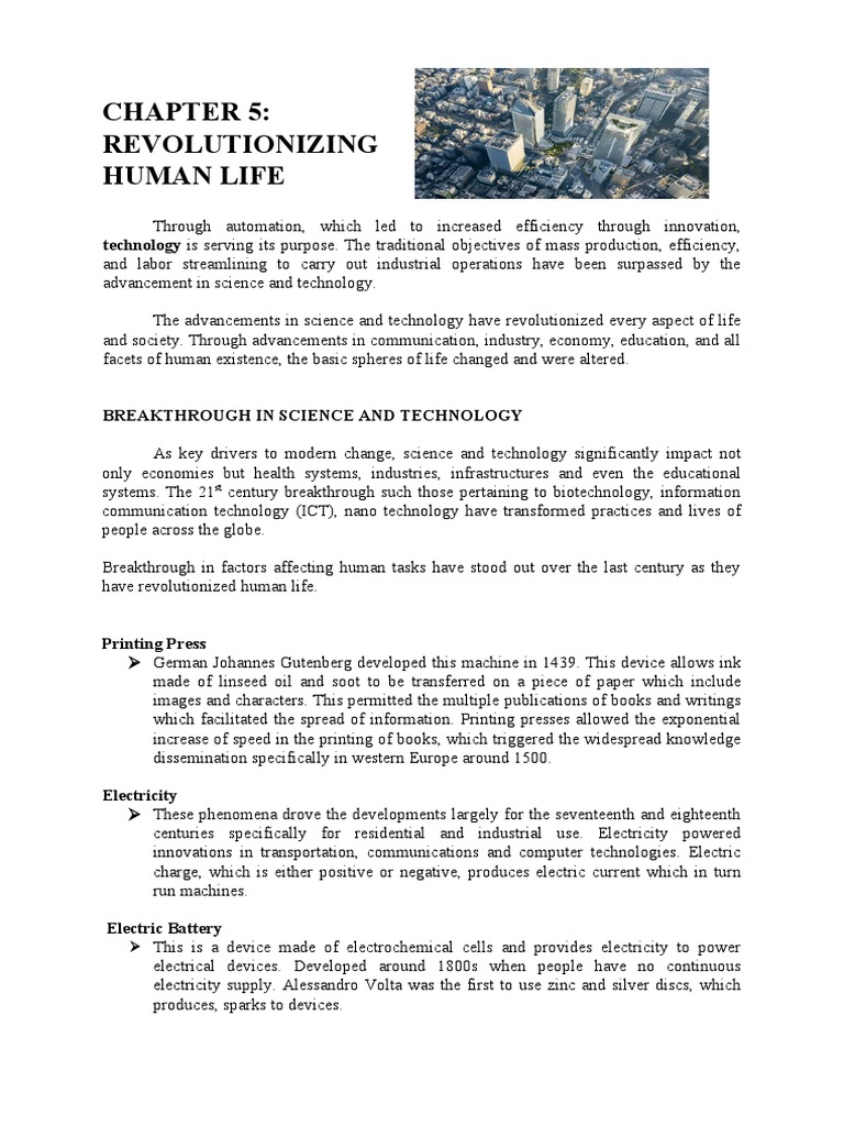 Chapter 5 Revolutionizing Human Life - GROUP 3 - BSN 2A | PDF ...