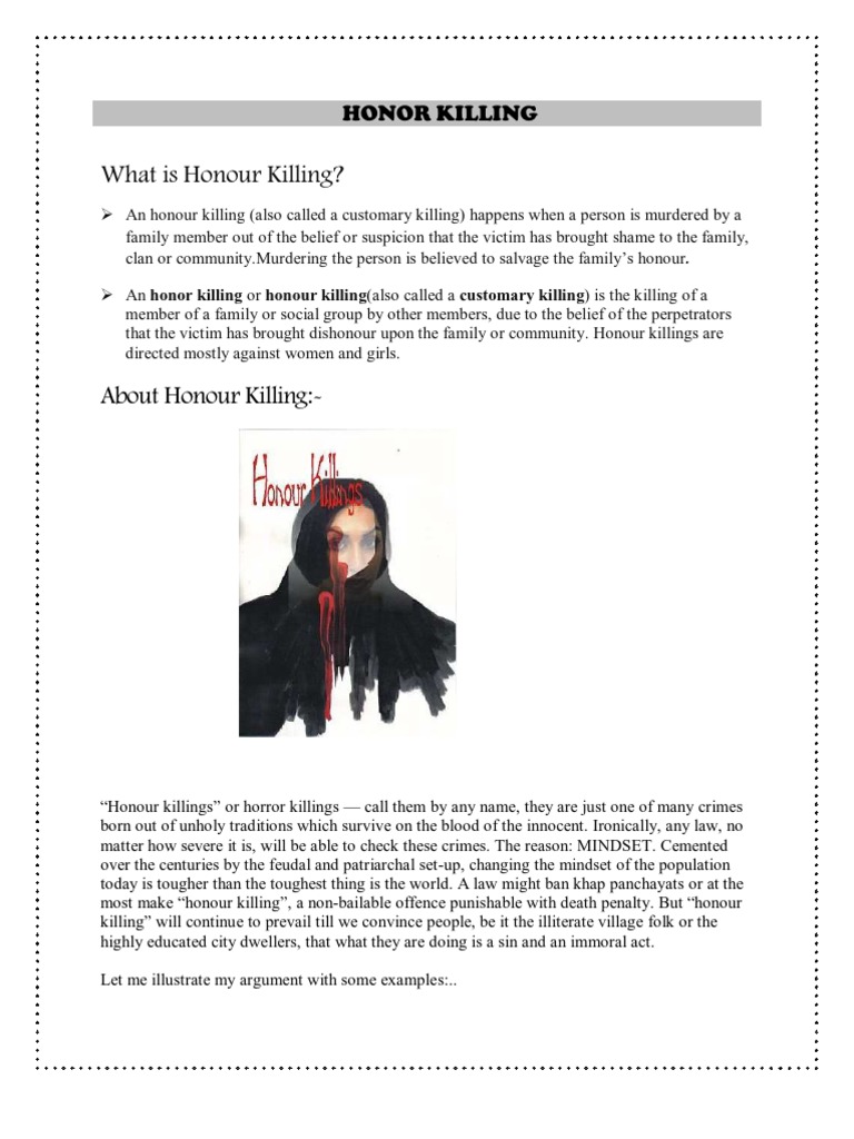 What Is Honour Killing? | PDF | Marriage | Domestic Violence
