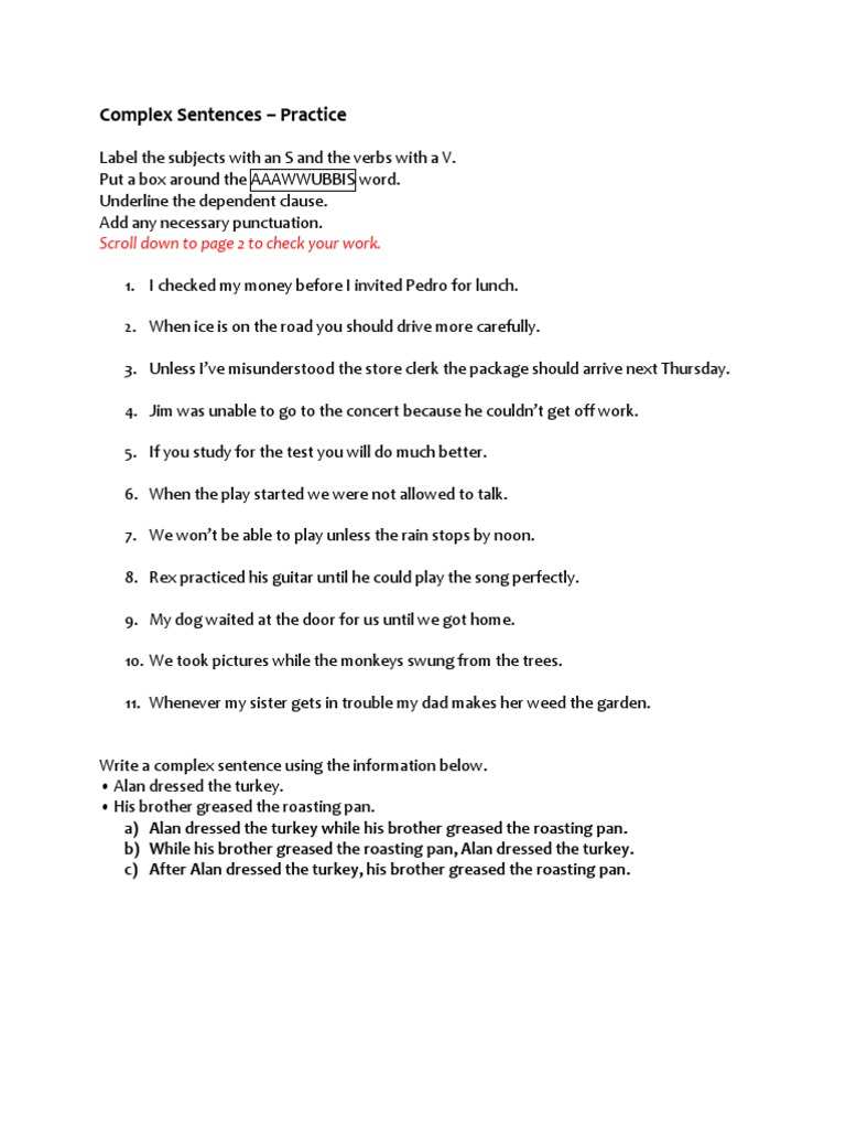 Complex Sentences-Extra Practice | PDF | Clause | Linguistic Morphology