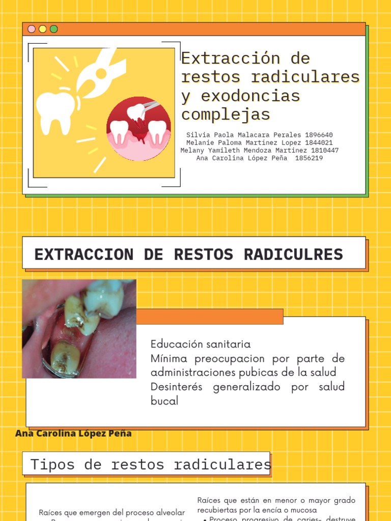 Extracción de Restos Radiculares y Exodoncias Complejas | PDF | Boca ...
