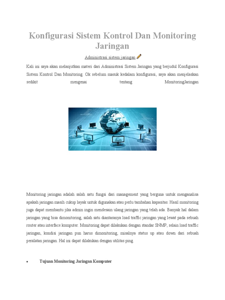 Konfigurasi Sistem Kontrol Dan Monitoring Jaringan | PDF