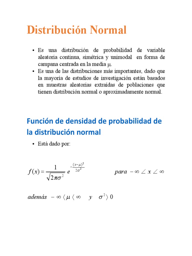 Distribución Normal | PDF | Distribución normal | Probabilidad