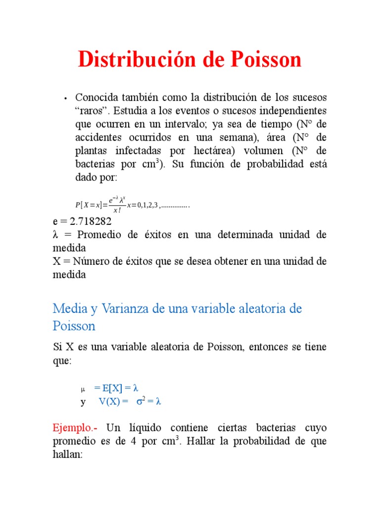 Distribución de Poisson | PDF | Métodos y materiales de enseñanza ...