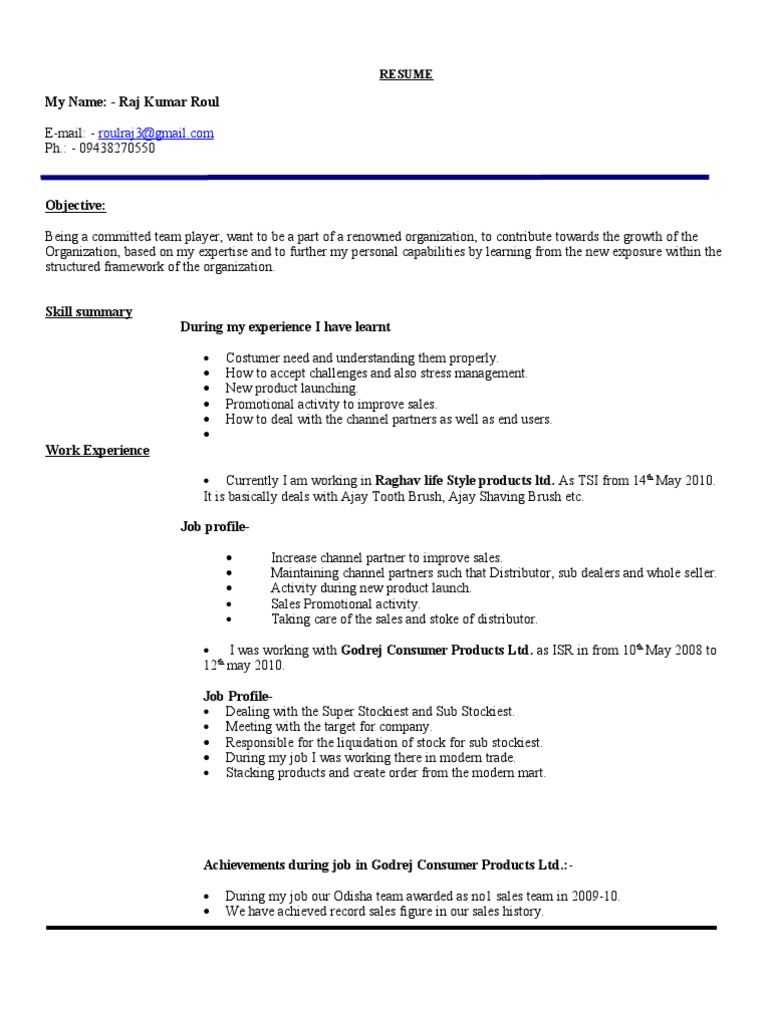 Raj Resume | PDF | Business | Labour