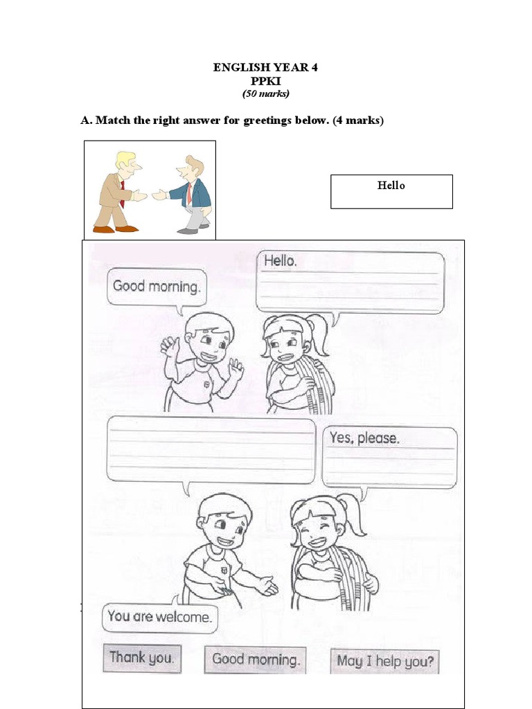 ENGLISH YEAR 4 Paper | PDF