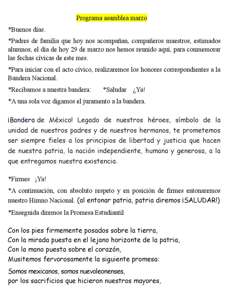 Programa Asamblea Marzo | PDF | México | Insectos