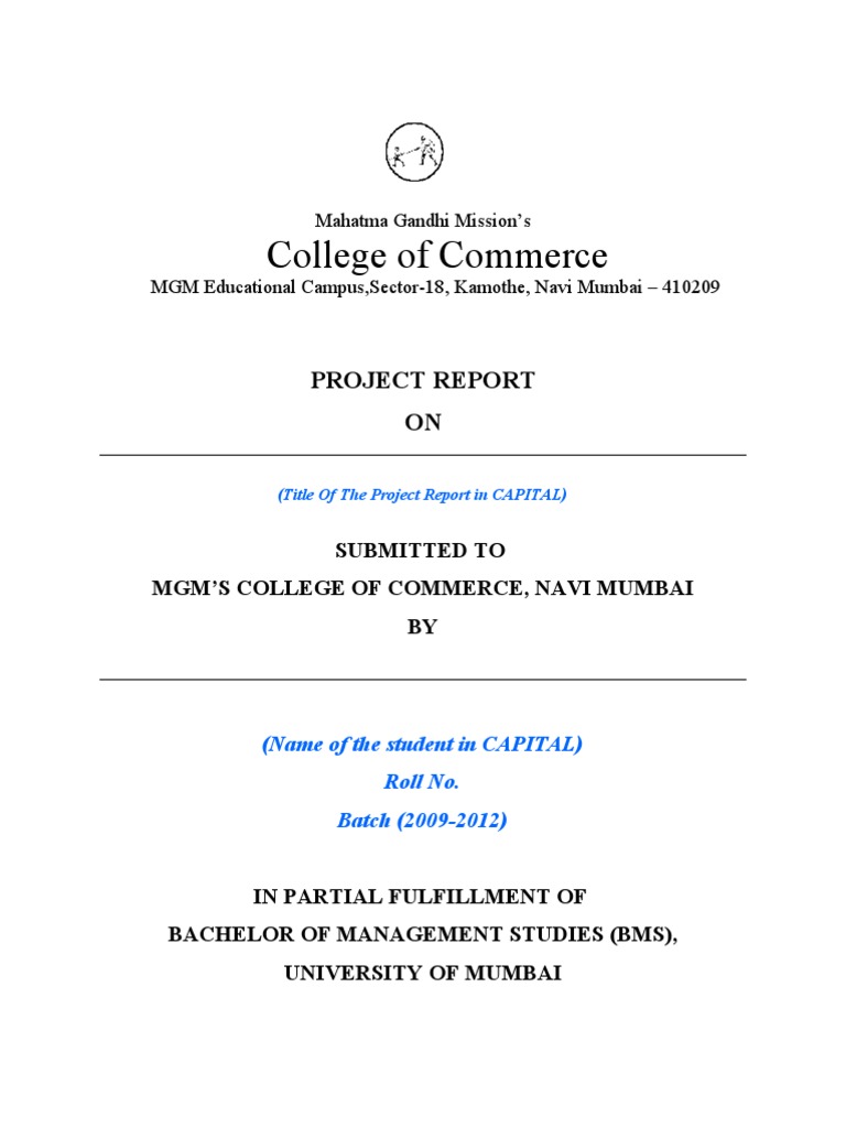 BMS Project Report Guidelines MGM College | PDF | Business