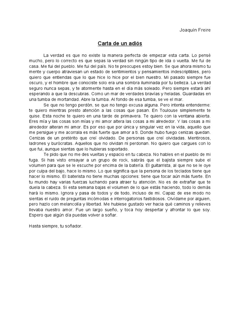 Collage (Carta de Un Adiós) | PDF | Amor | Verdad