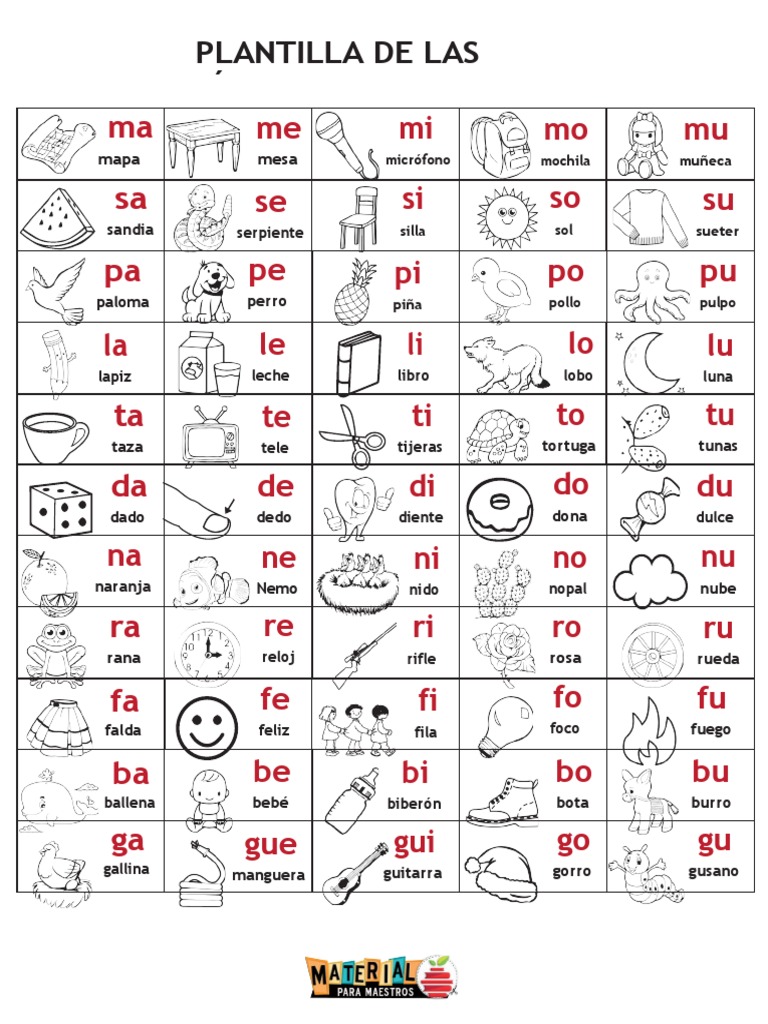 Plantilla Silabas | PDF