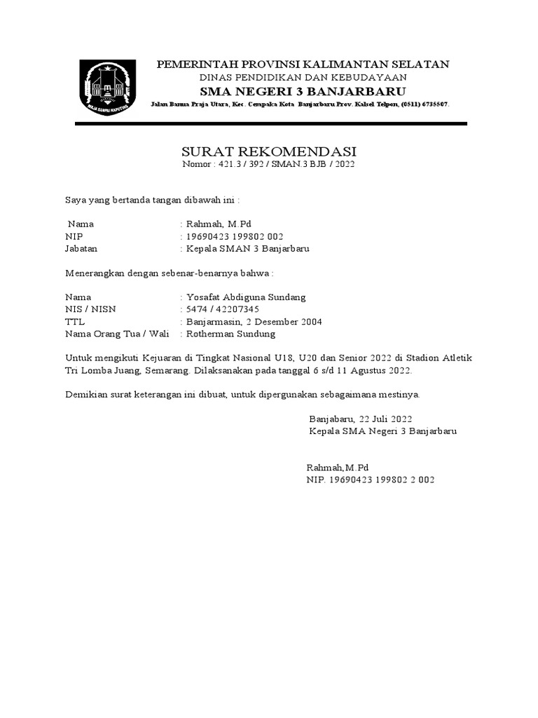 Surat Ket & Rekom | PDF