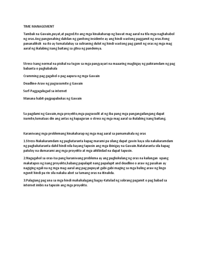 Time Management | PDF