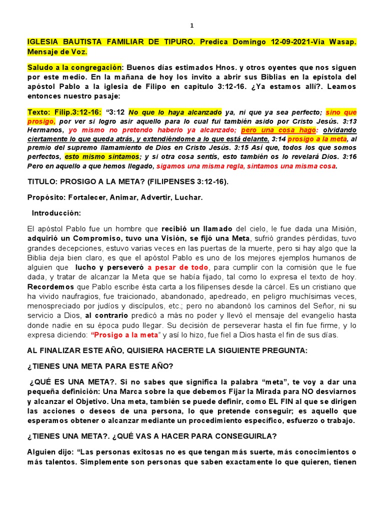 PROSIGO A LA META - WASAP IBFT - FILIP 3 - 12+16 SEP 2021-28 Minutos ...