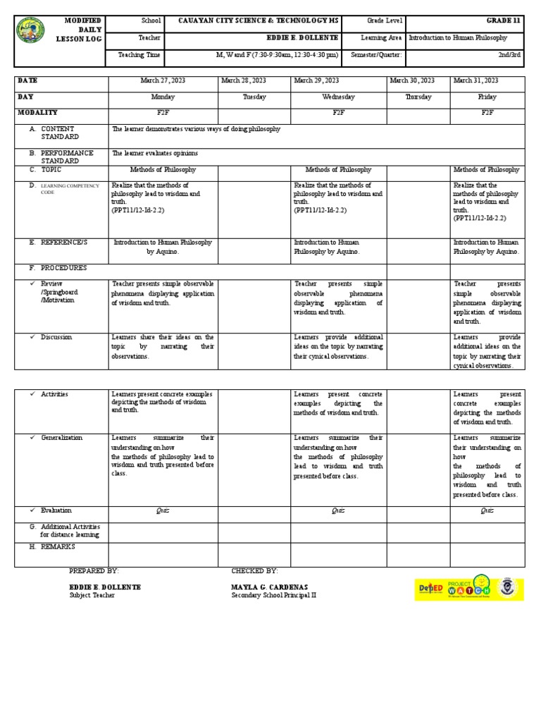 DLL Week 6 | PDF | Learning | Teachers