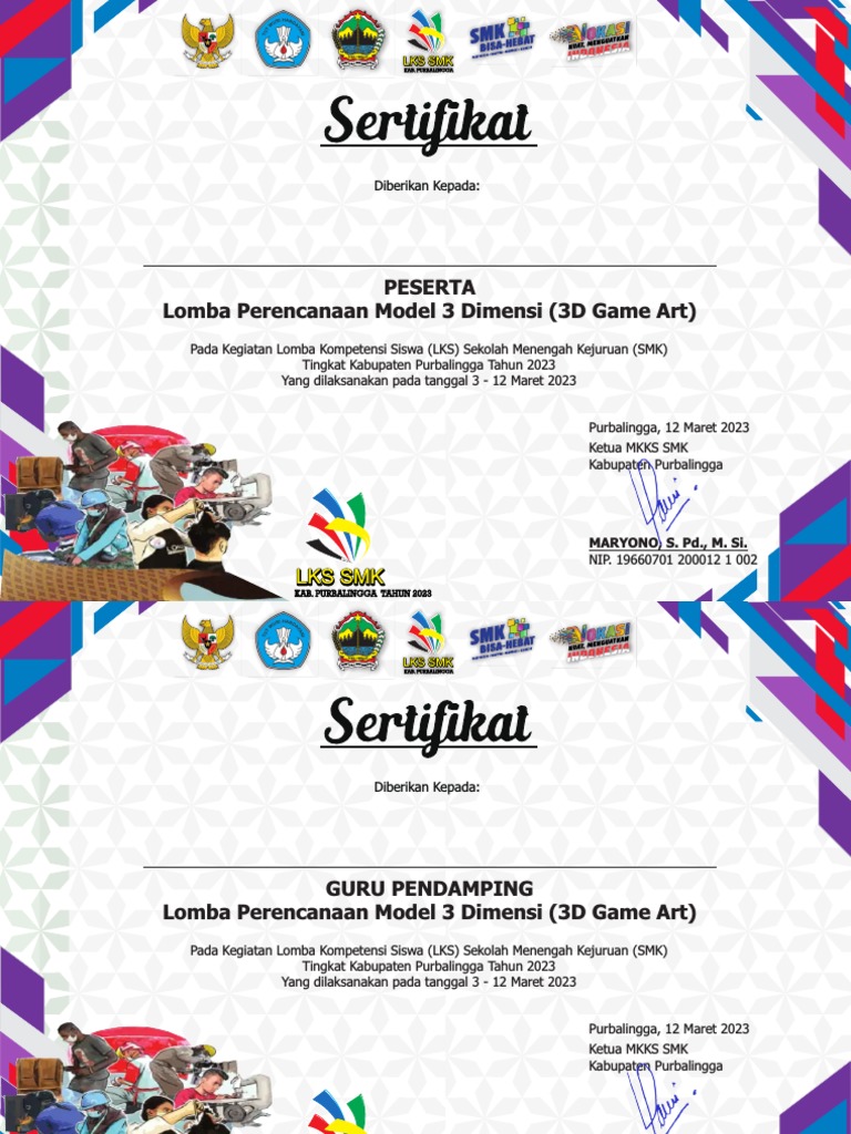 LKS SMK Purbalingga 2023: 3D Game Art | PDF