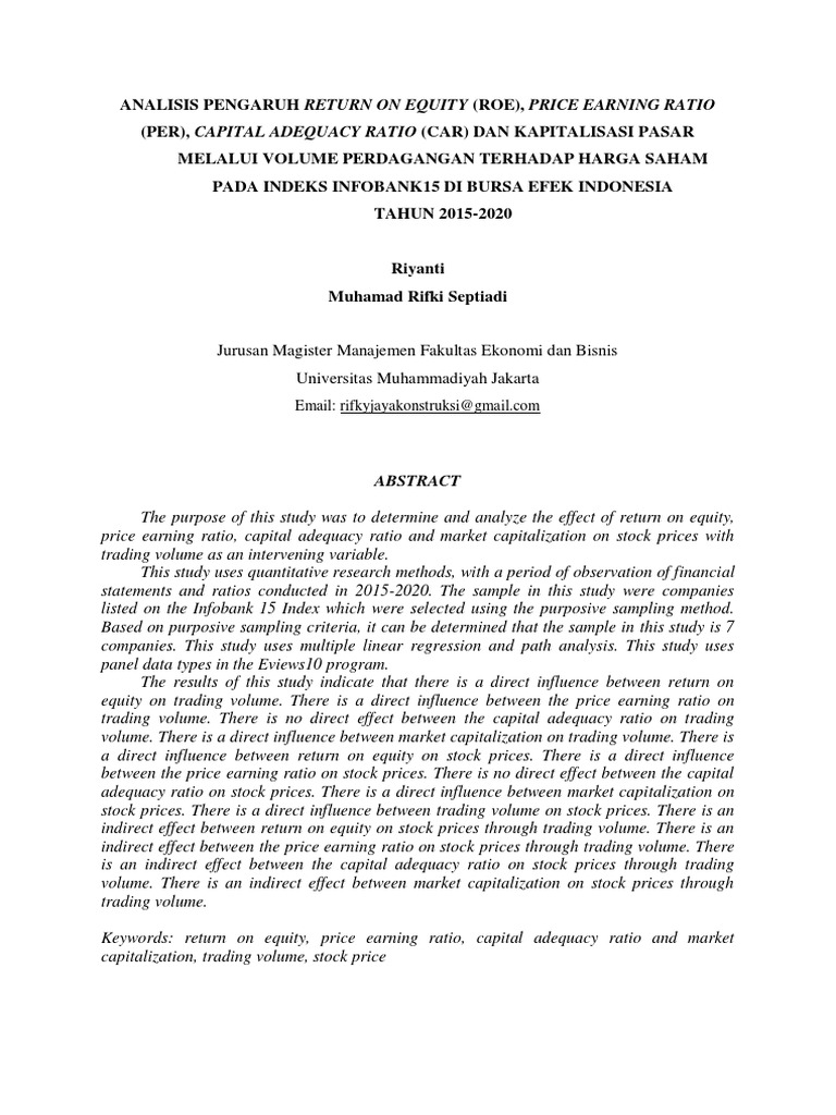 Jurnal Tesis Muhamad Rifki Septiadi | PDF | Financial Markets | Private ...