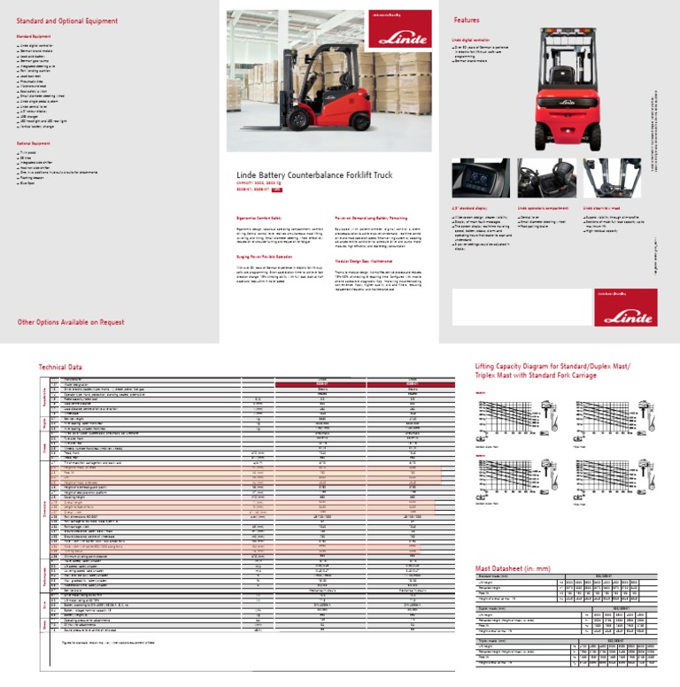 Linde 1293 E20-25B-01 - 202204 - EN | PDF | Forklift | Truck