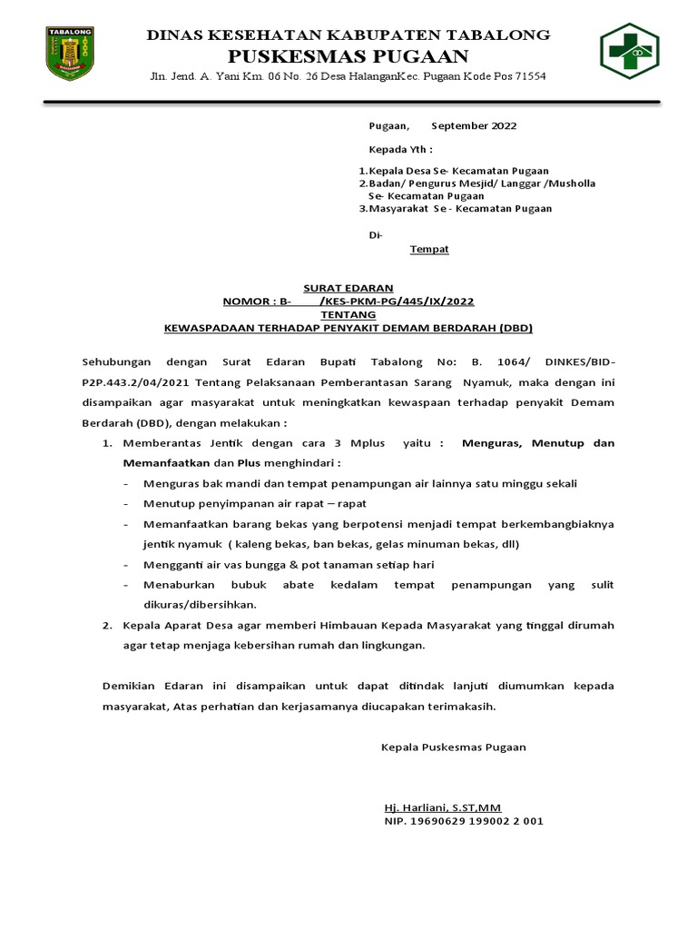 Surat Edaran DBD | PDF