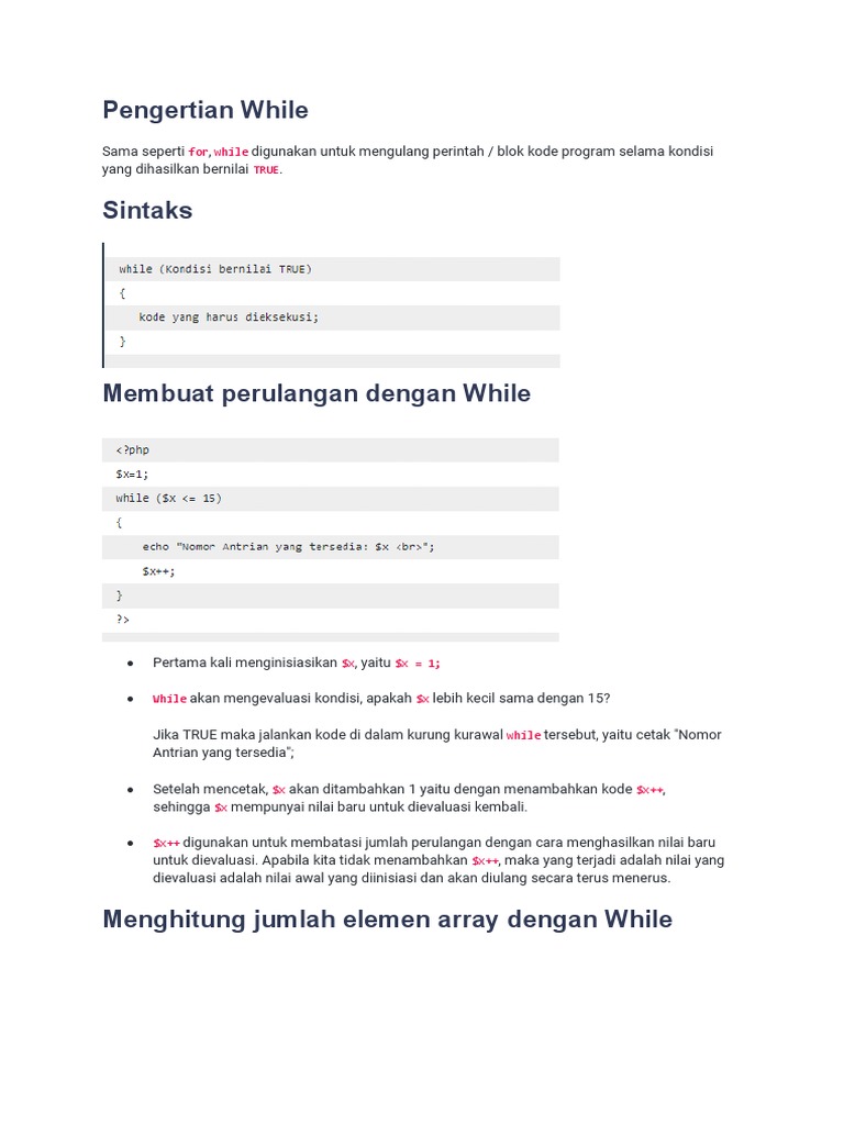 Pengertian While | PDF