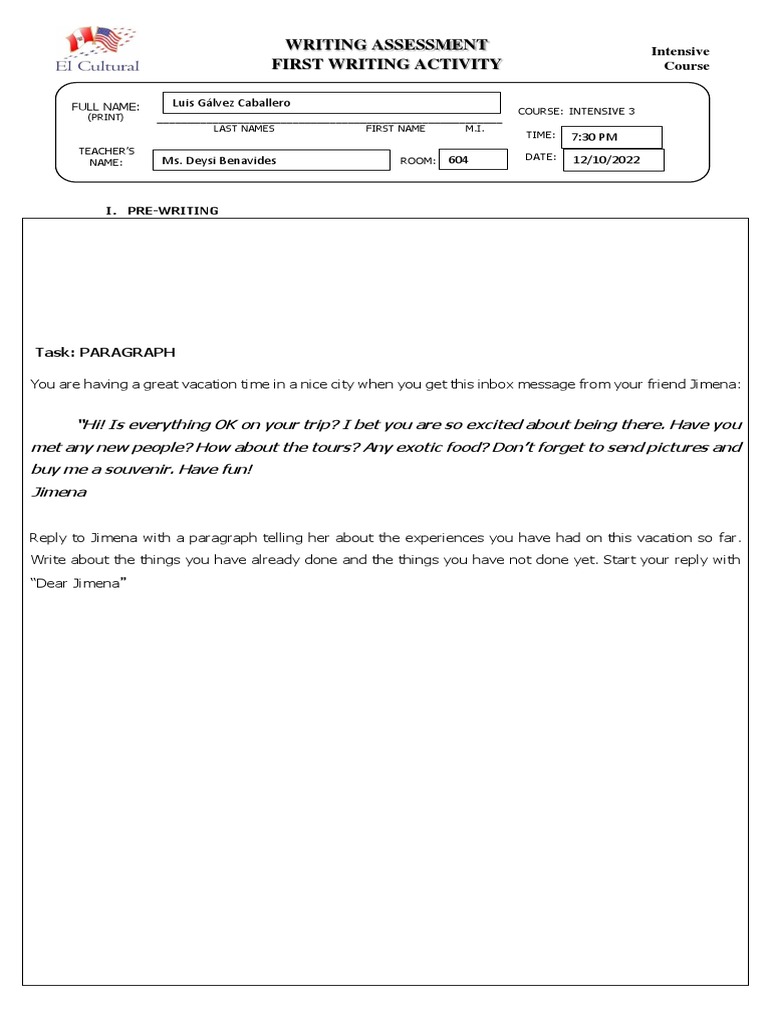 Intensive Writing Activity 1 PDF | PDF