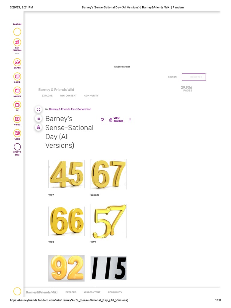 Barney's Sense-Sational Day (All Versions) - Barney&Friends Wiki ...