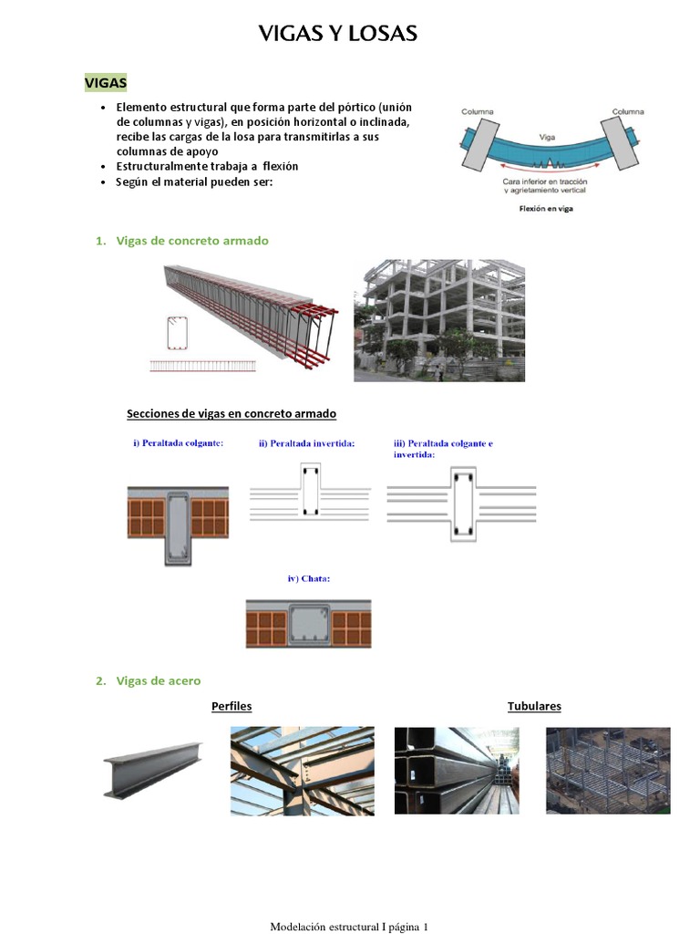 APUNTE Vigas y Losas - Modelación 1 UPC ARQUITECTURA | PDF | Viga (Estructura) | Hormigón