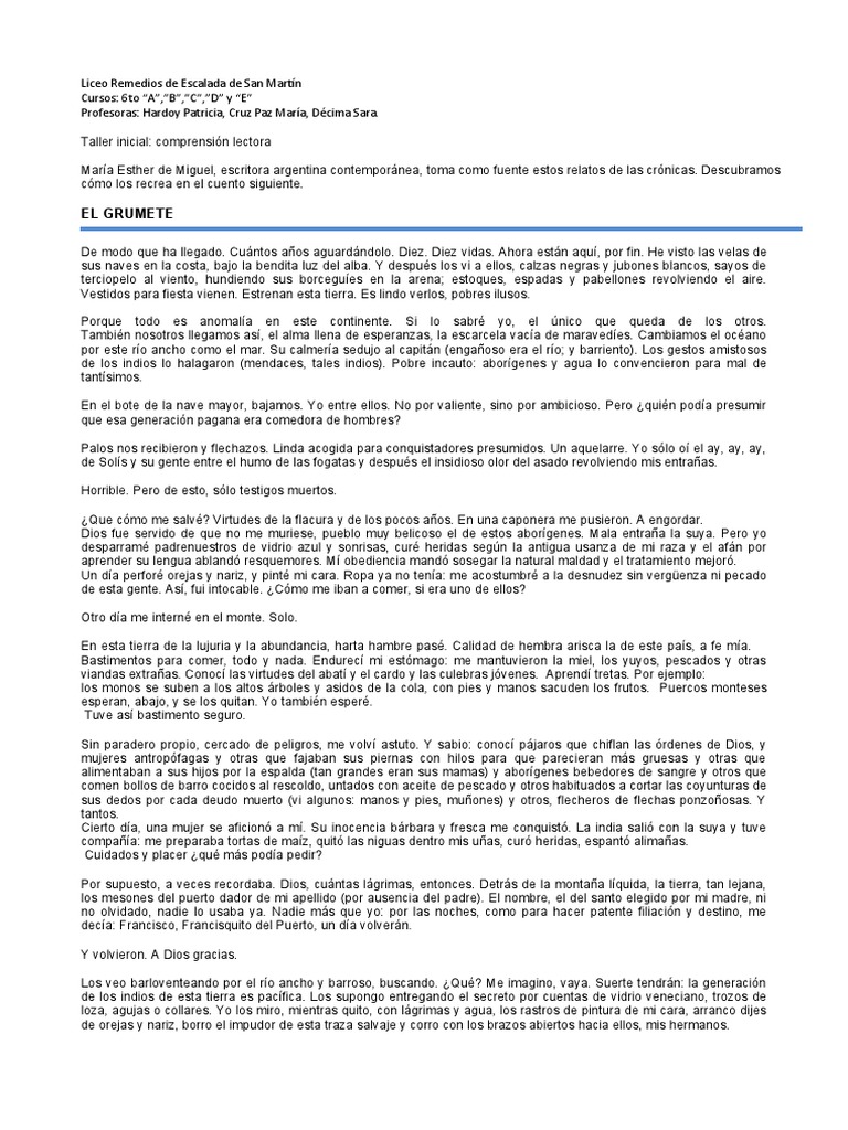 Lengua, El Grumete y El Eclipse | PDF