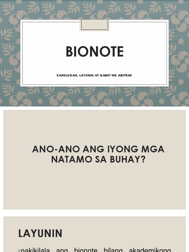 Bionote | PDF
