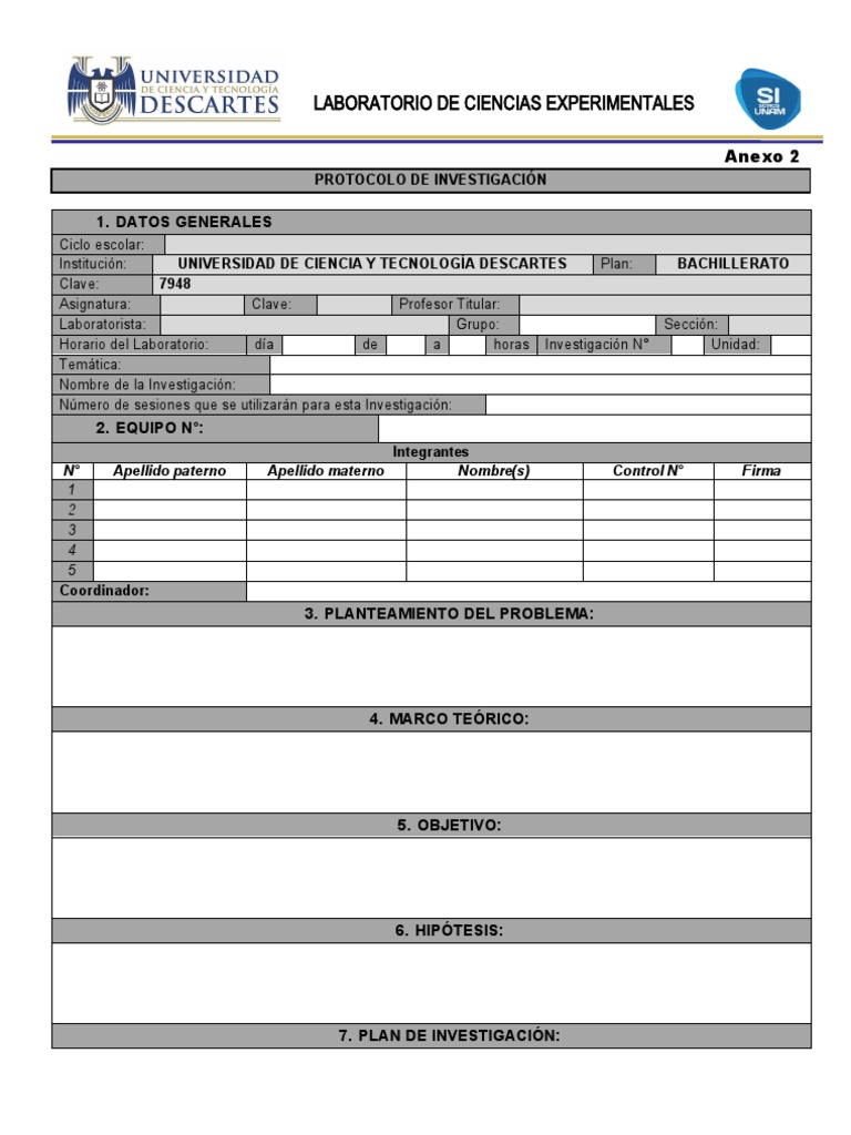 Laboratorio de Ciencias Experimentales: 1. Datos Generales | PDF | Laboratorios | Experimentar