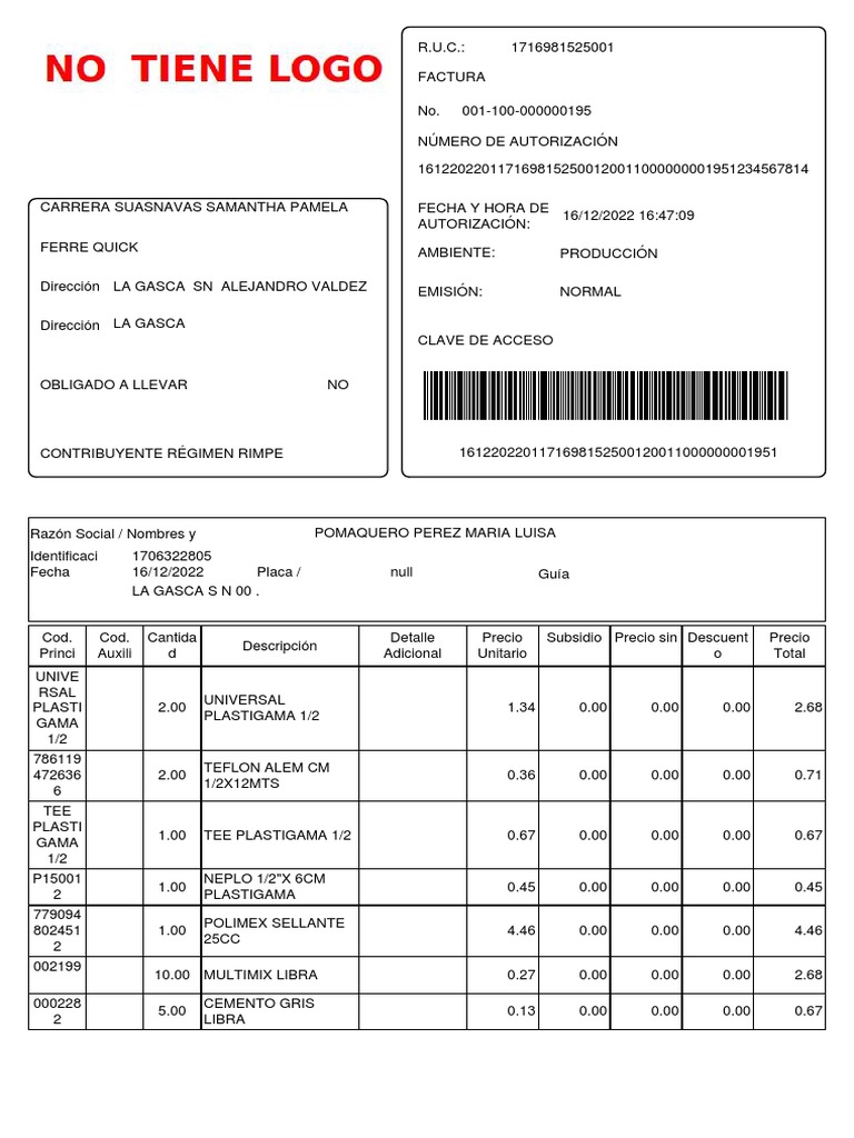 Factura | PDF | Contabilidad | Documentos empresariales