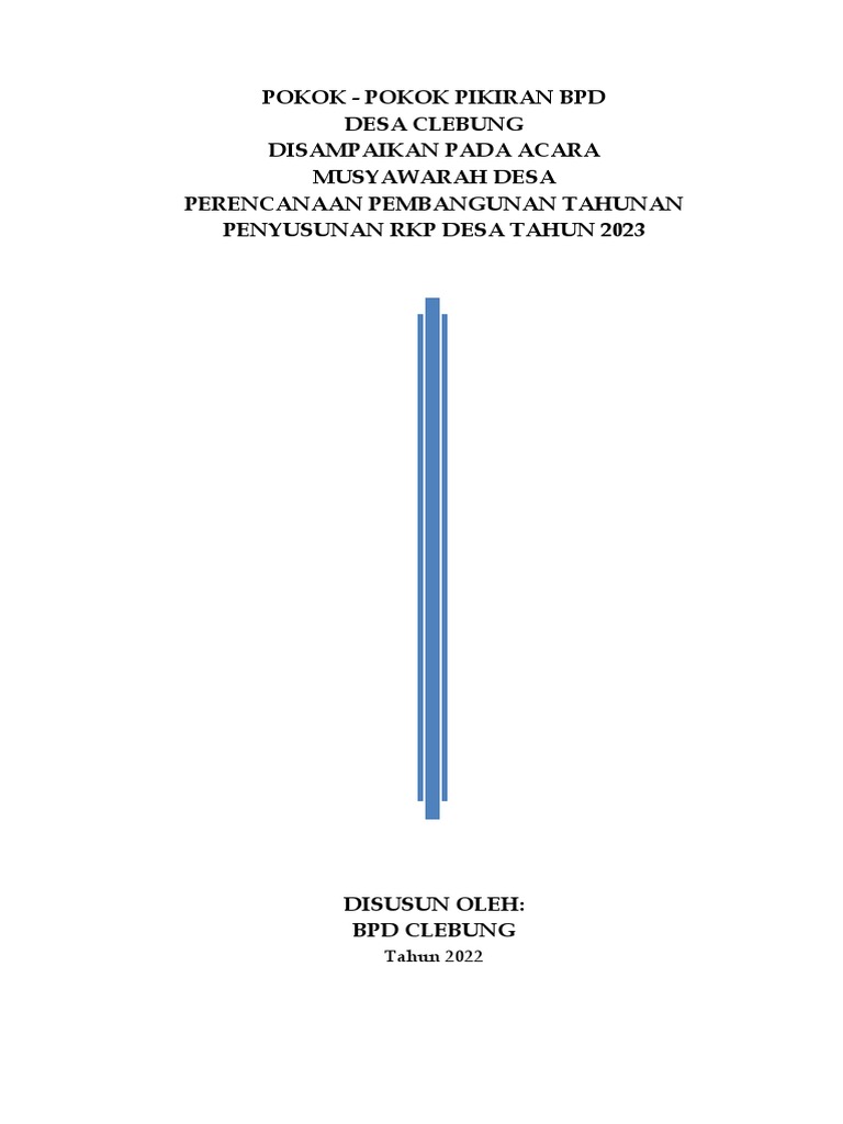 Pokok-Pokok Pikiran BPD RKP Desa 2021 | PDF