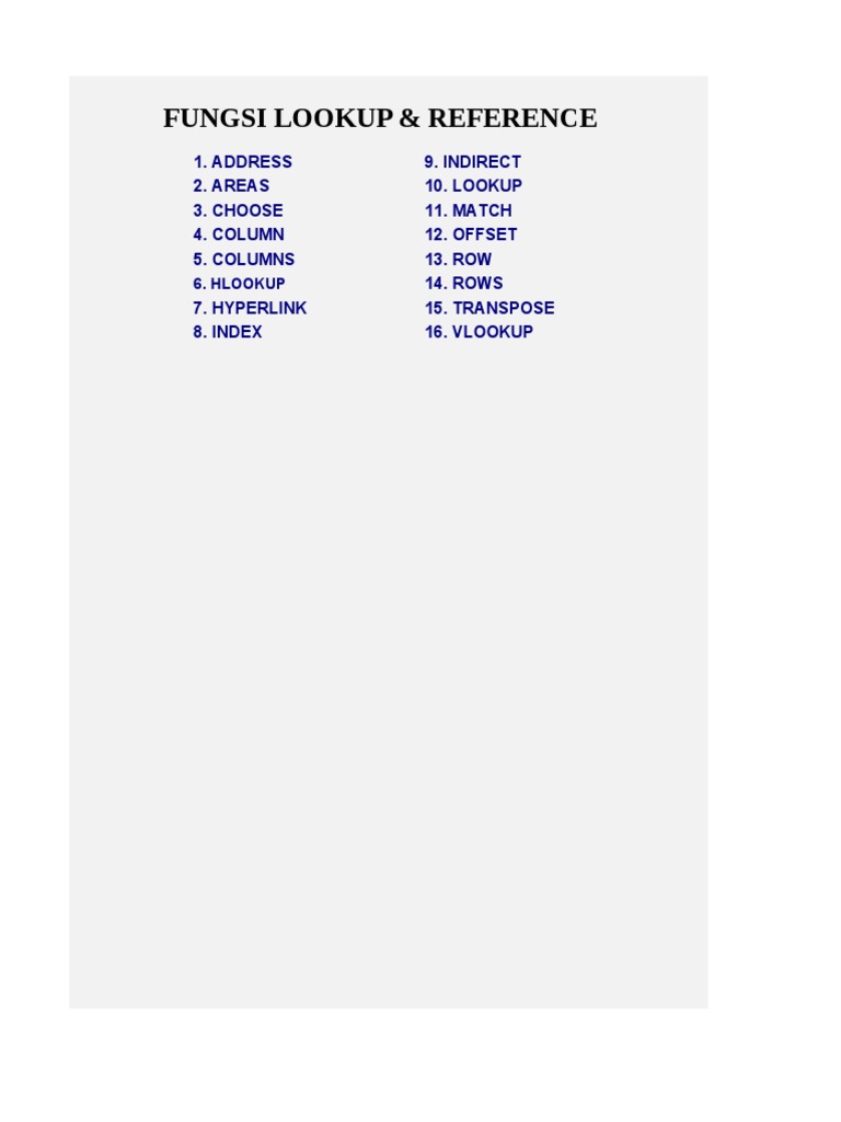 Fungsi Lookup & Reference | PDF