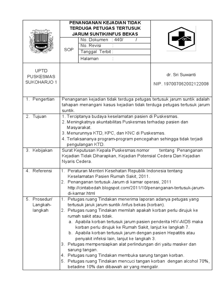 Sop Penanganan KTD, KPC, KNC | PDF