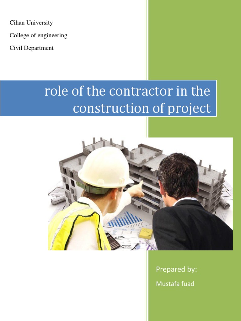 Role of The Contractor in Constraction of The Project | PDF | General ...